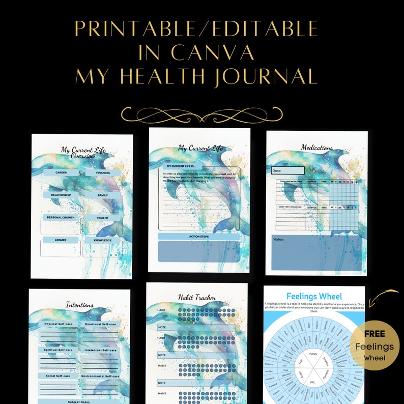 Editable/printable My Health Journal, Physical & Mental Health ...