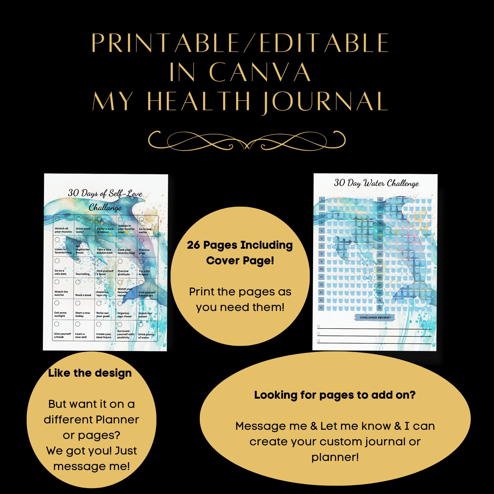 Editable/printable My Health Journal, Physical & Mental Health ...