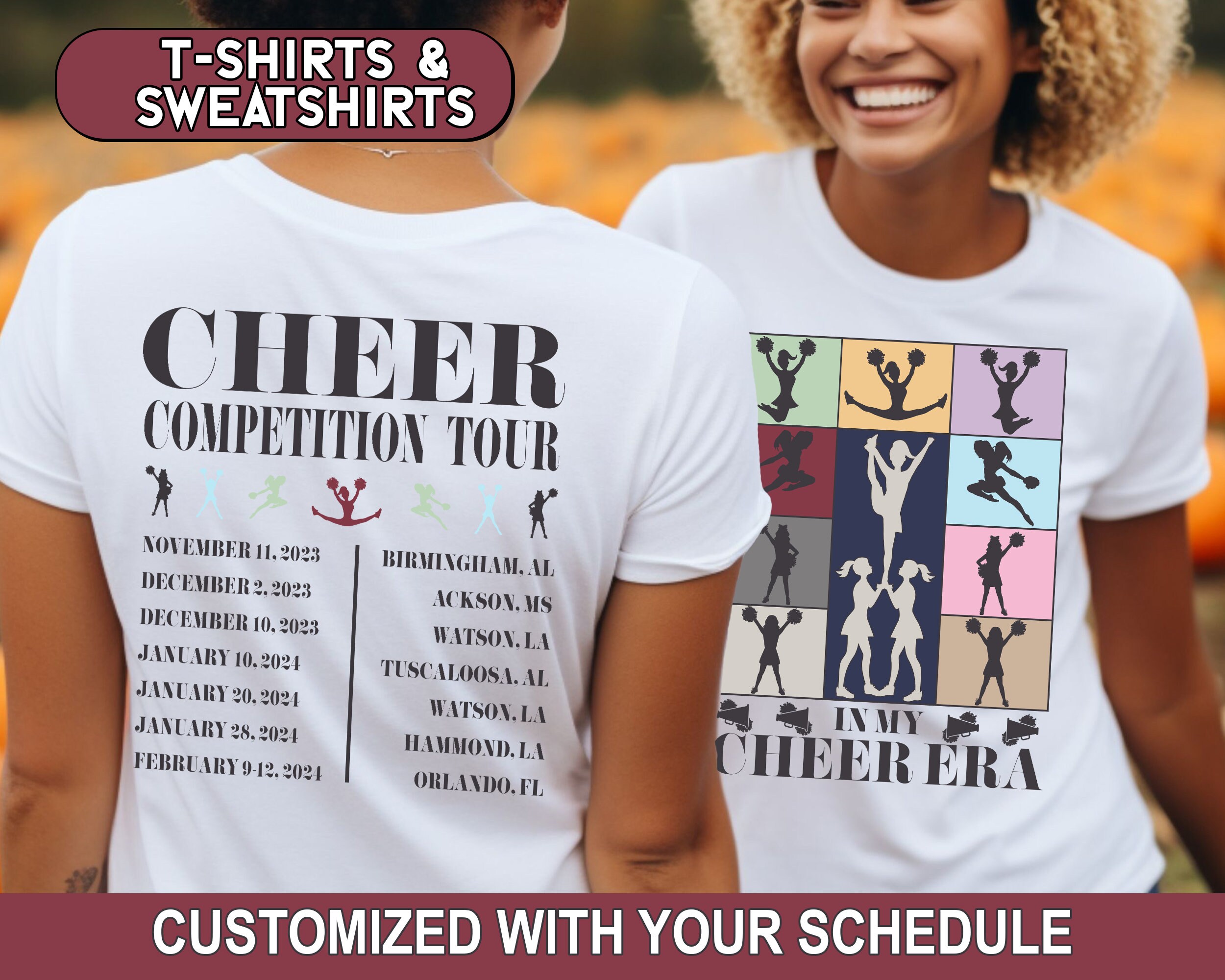 Custom Cheer Era Shirt, Concert Tour Style Personalized Sweatshirt ...