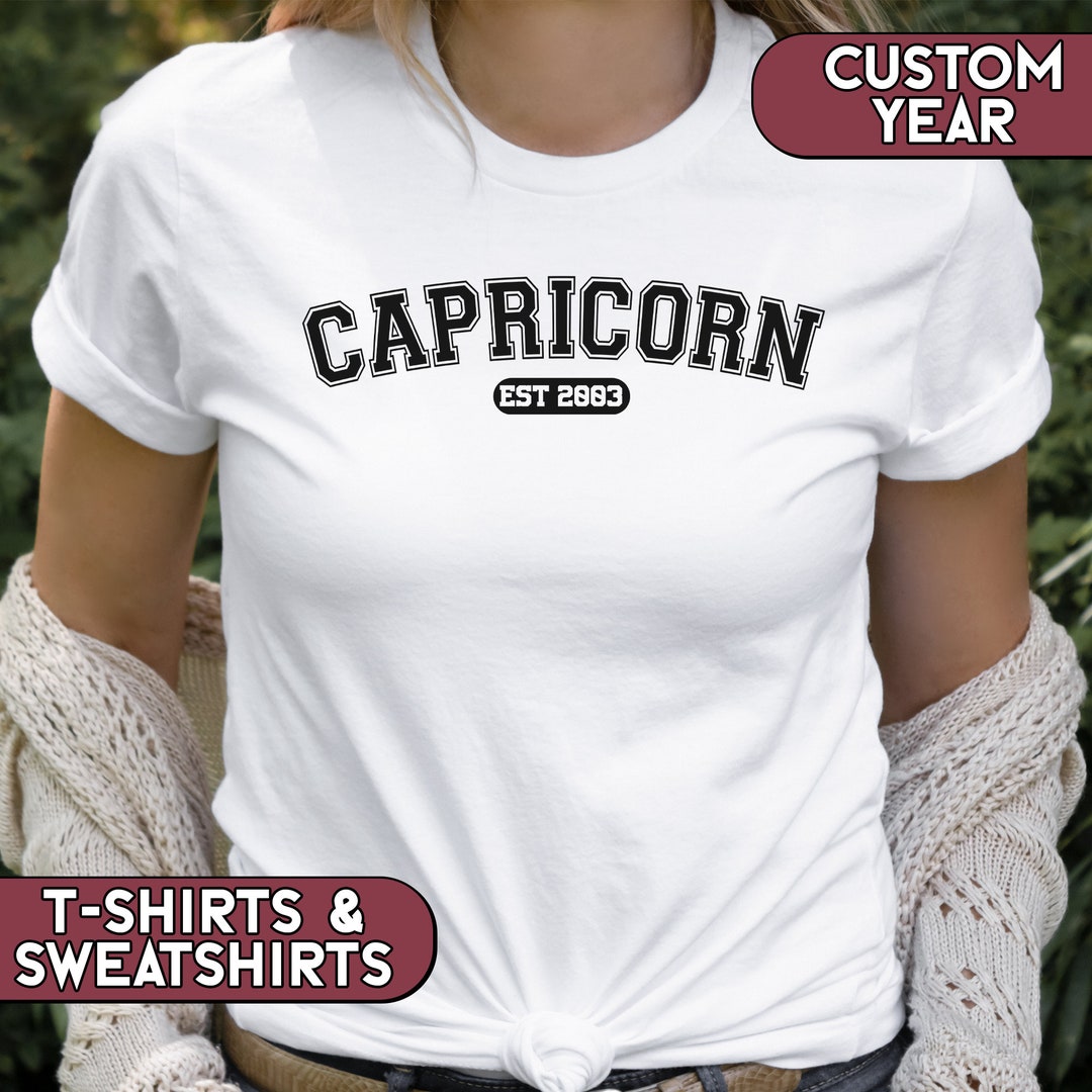 Capricorn Shirt Custom Birth Year, Astrology Shirt, Capricorn ...