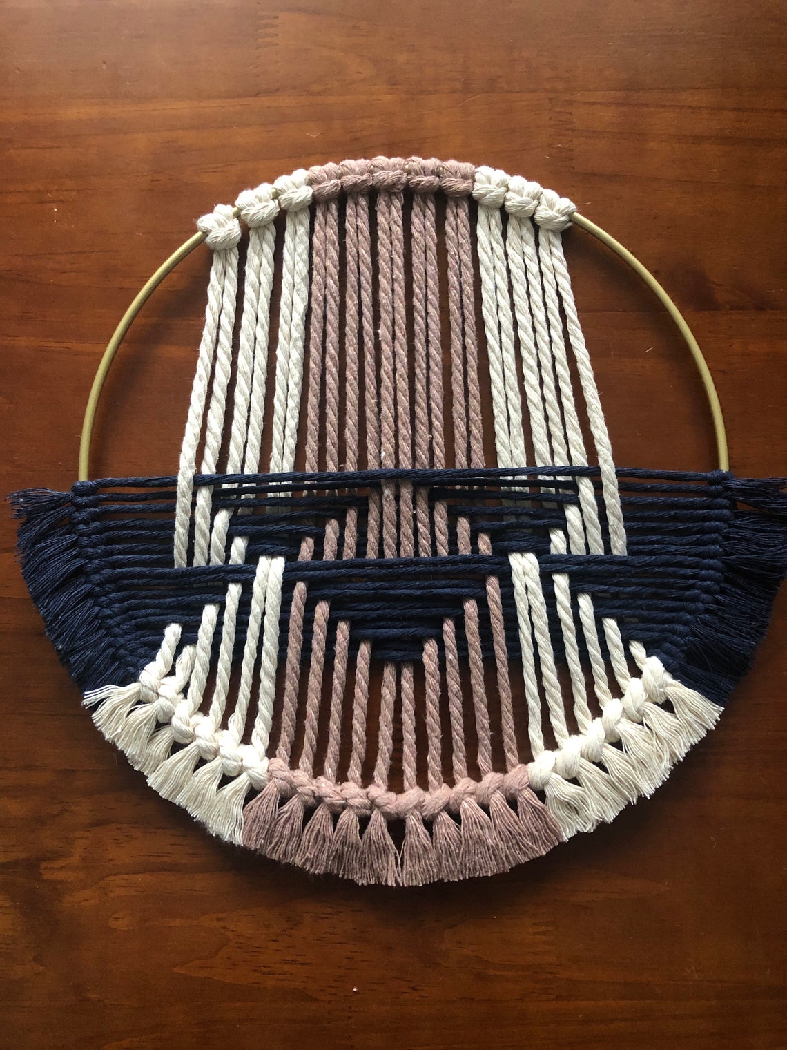 Navy Pyramids Macrame Wall Hanging - Etsy
