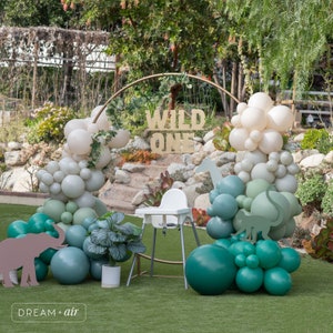 Wild One Green Jungle DIY Balloon Garland Kit | Birthday Balloon Arch ...