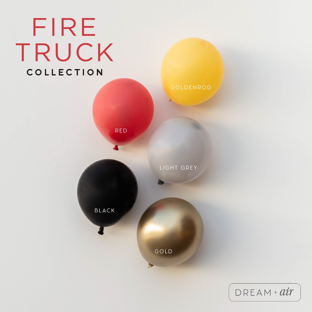 Firefighter Truck DIY Balloon Garland Kit | Red, Gold, Black, Goldenrod ...