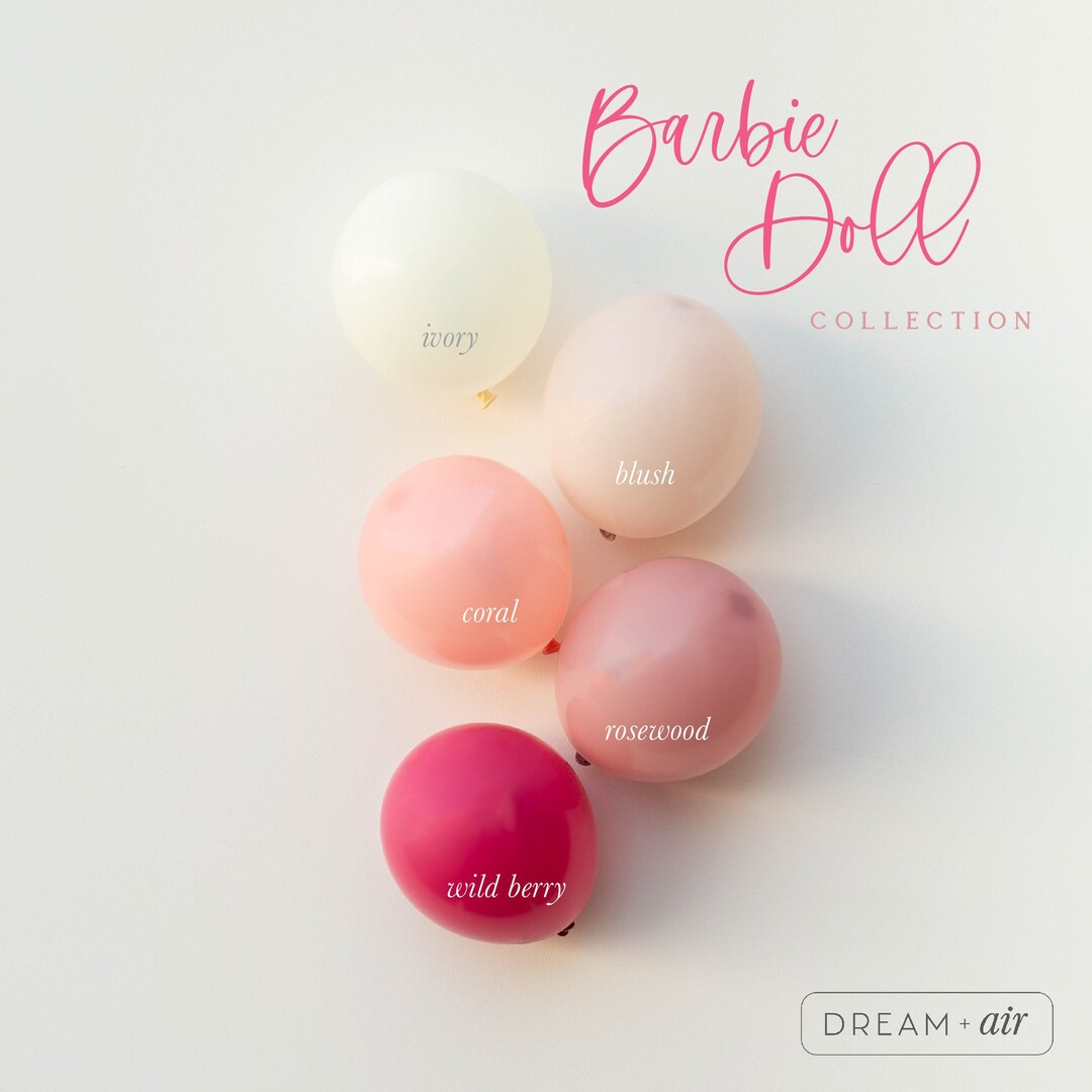 Barbie Doll Pink DIY Balloon Garland Arch Kit | Blush, White, Neutral ...