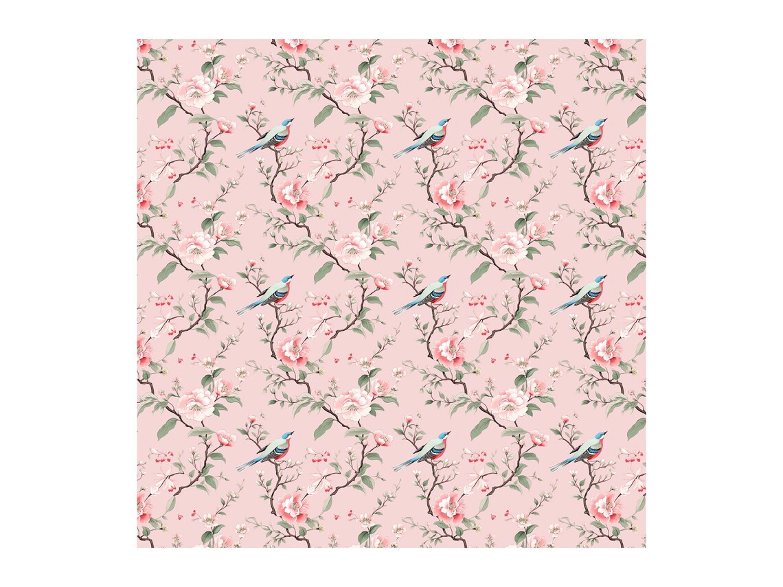Chinoiserie Seamless Pattern Chinoiserie Pink Digital Paper - Etsy