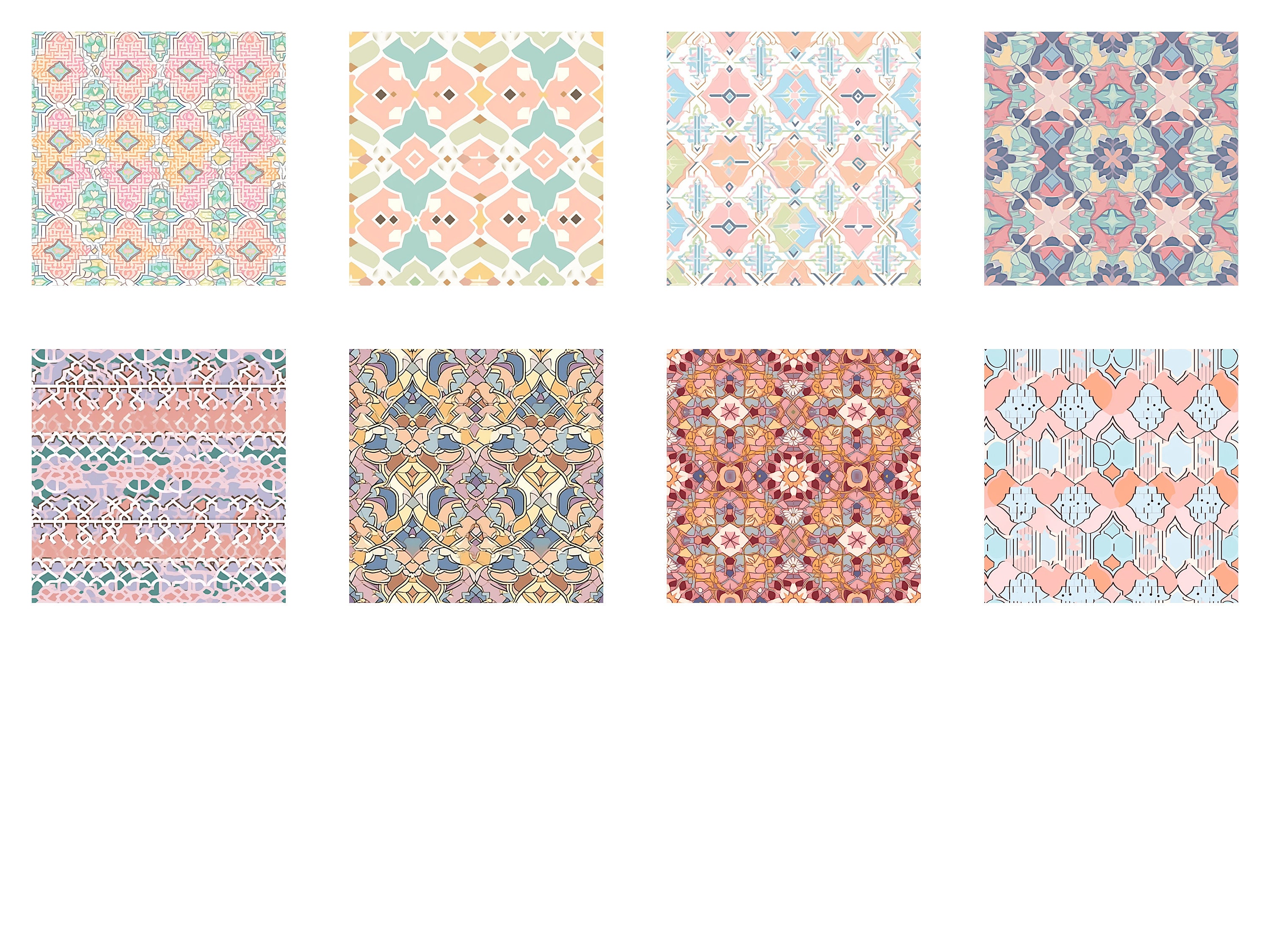 Summer Batik Digital Paper, Batik Seamless Design, Warm Color Patterns ...