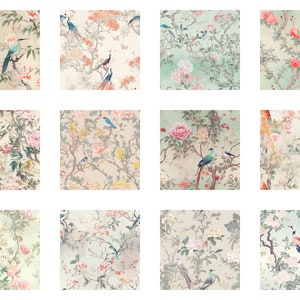 Chinoiserie Digital Paper, Chinoiserie Seamless Pattern, Traditional ...