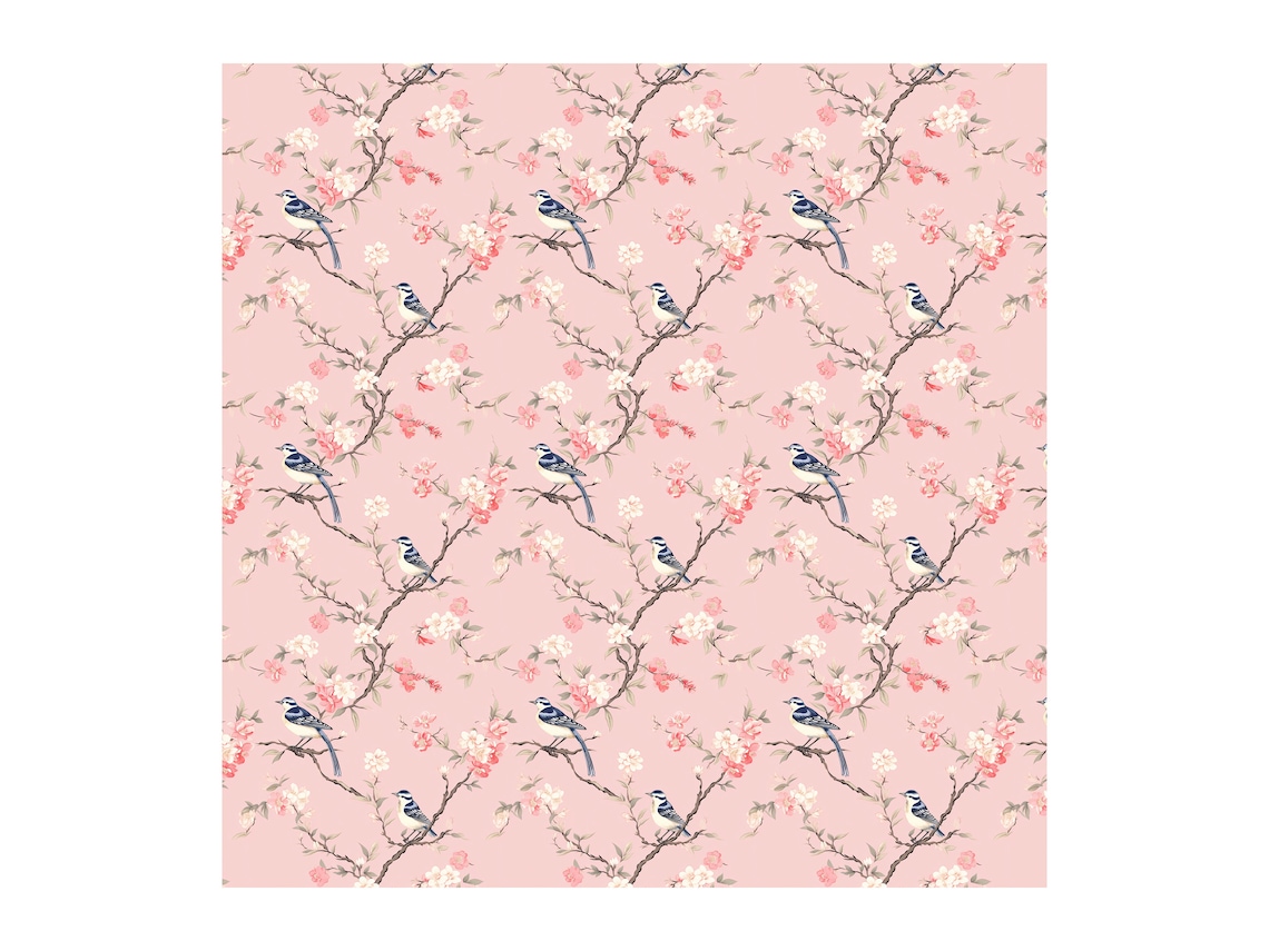 Chinoiserie Seamless Pattern Chinoiserie Pink Digital Paper - Etsy