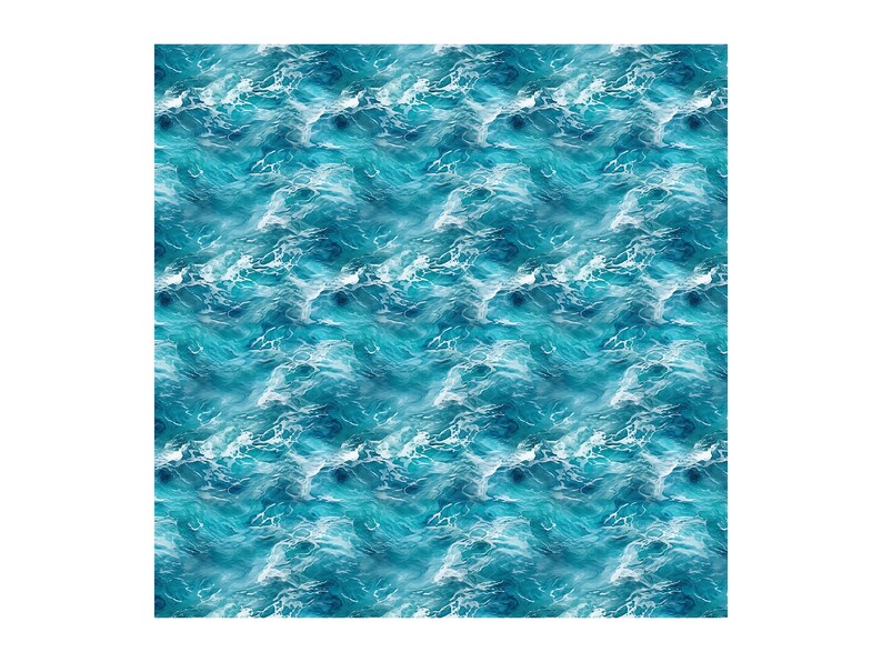 Ocean Sea Digital Paper, Ocean Clouds Seamless Pattern, Tropical Ocean ...