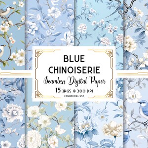 Chinoiserie Digital Paper Bundle, Chinoiserie Seamless Collection Set ...
