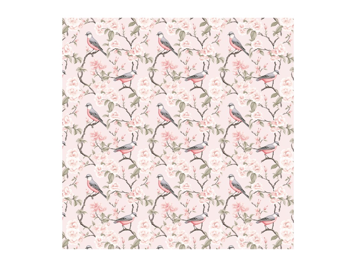 Chinoiserie Seamless Pattern Chinoiserie Pink Digital Paper - Etsy