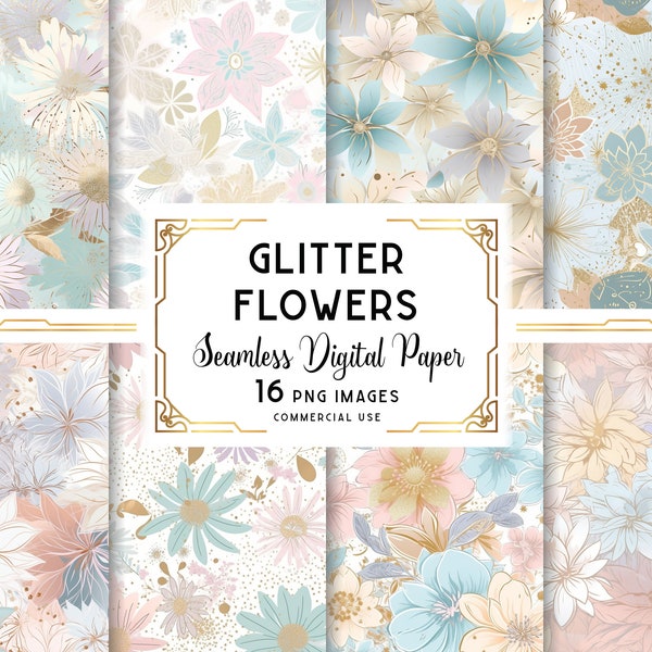 Flower Digital Paper - Etsy