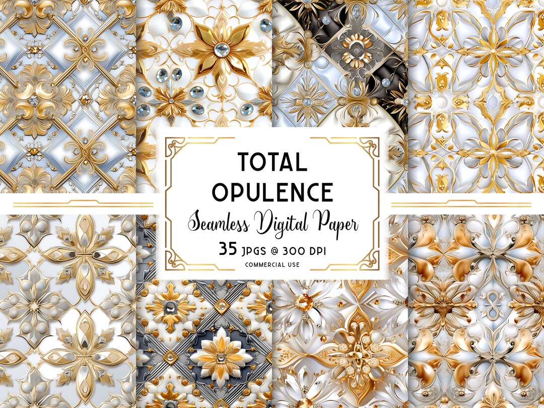 Luxury Seamless Texture, Luxury Gold Digital Paper, Jewel Wallpaper ...