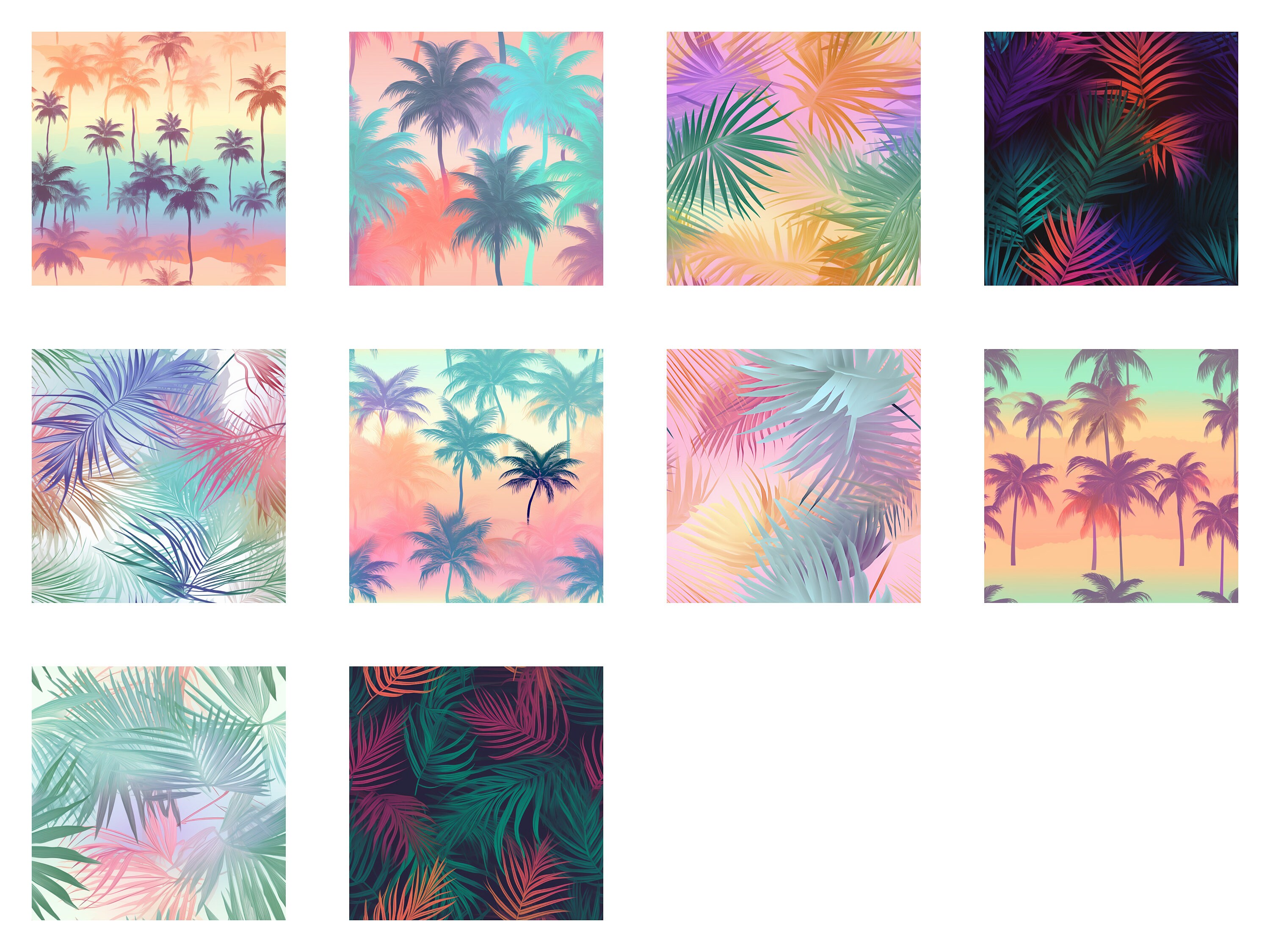 Tropical Digital Paper, Palm Tree Pattern, Beach Seamless Pattern ...