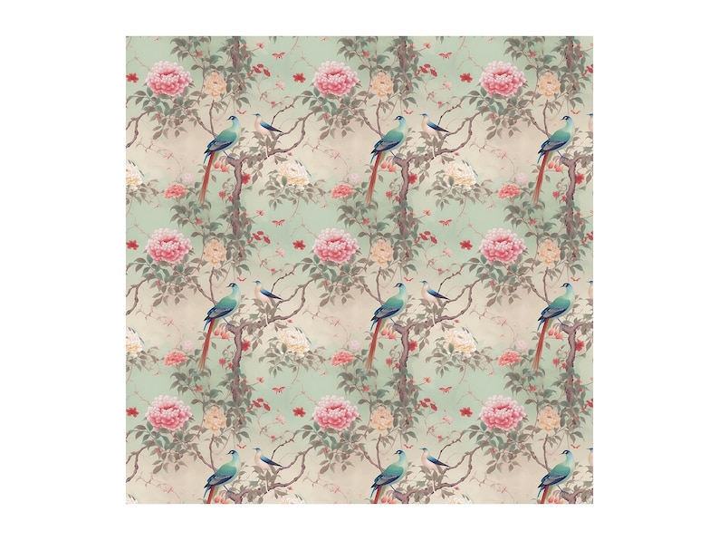 Chinoiserie Digital Paper Chinoiserie Seamless Pattern - Etsy