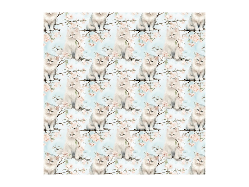 Seamless Chinoiserie Paper, Cat Seamless Pattern, Cat Wallpaper, Cat ...