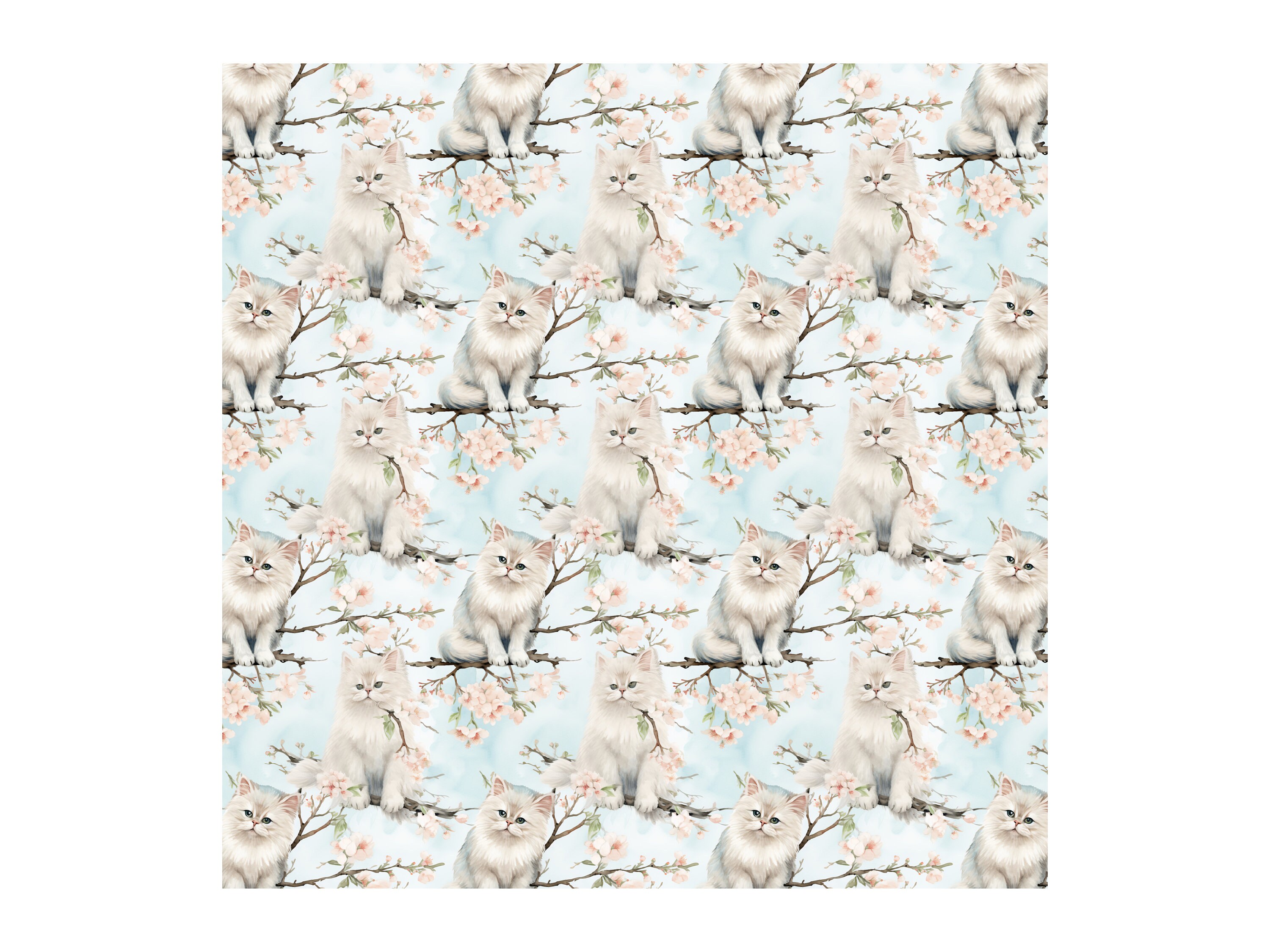 Seamless Chinoiserie Paper, Cat Seamless Pattern, Cat Wallpaper, Cat ...