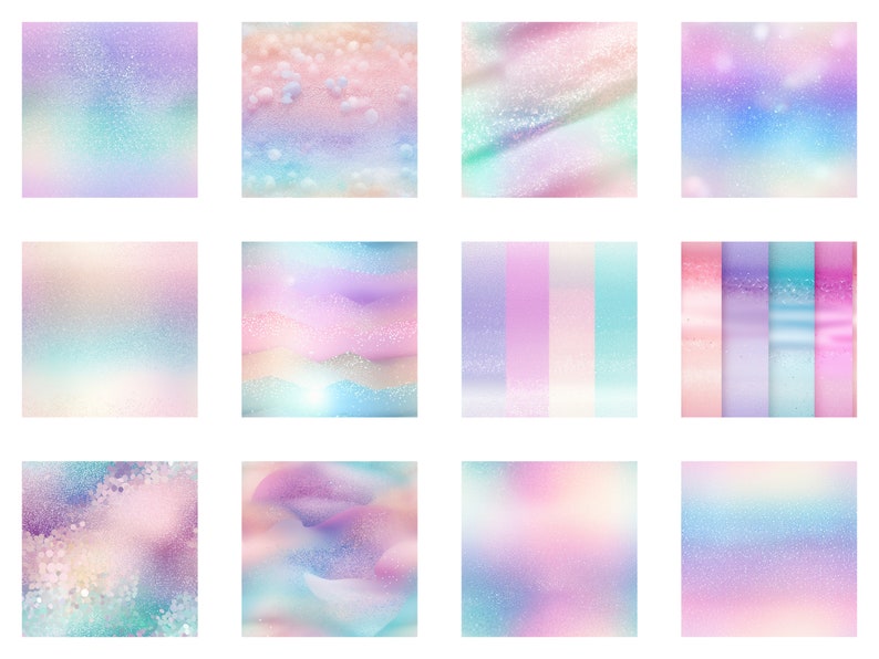 Pastel Digital Paper, Pastel Gradient Seamless Pattern, Sea Foam ...