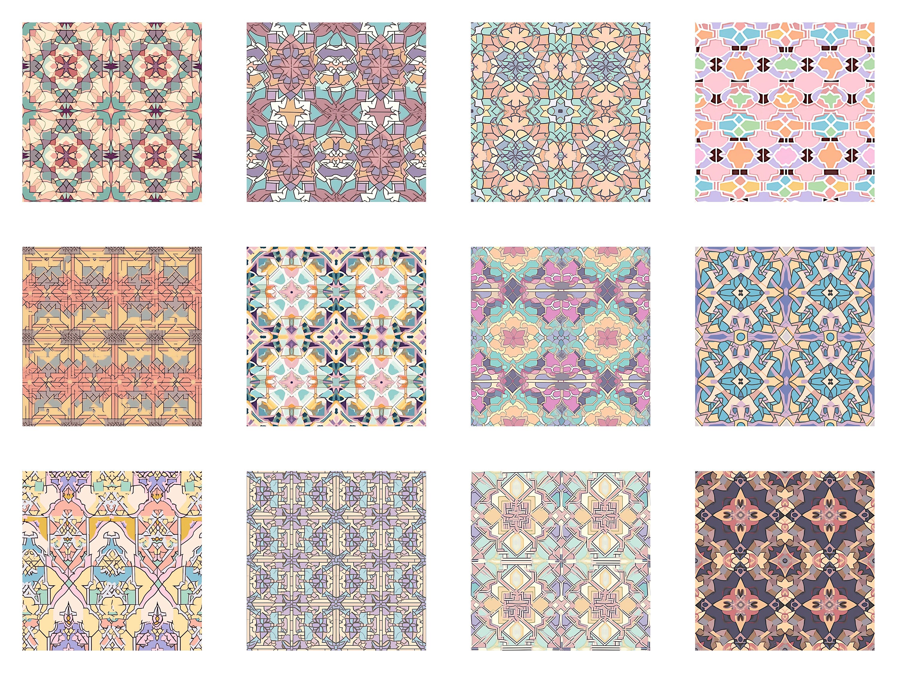 Summer Batik Digital Paper, Batik Seamless Design, Warm Color Patterns ...