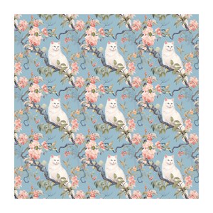 Seamless Chinoiserie Paper, Cat Seamless Pattern, Cat Wallpaper, Cat ...