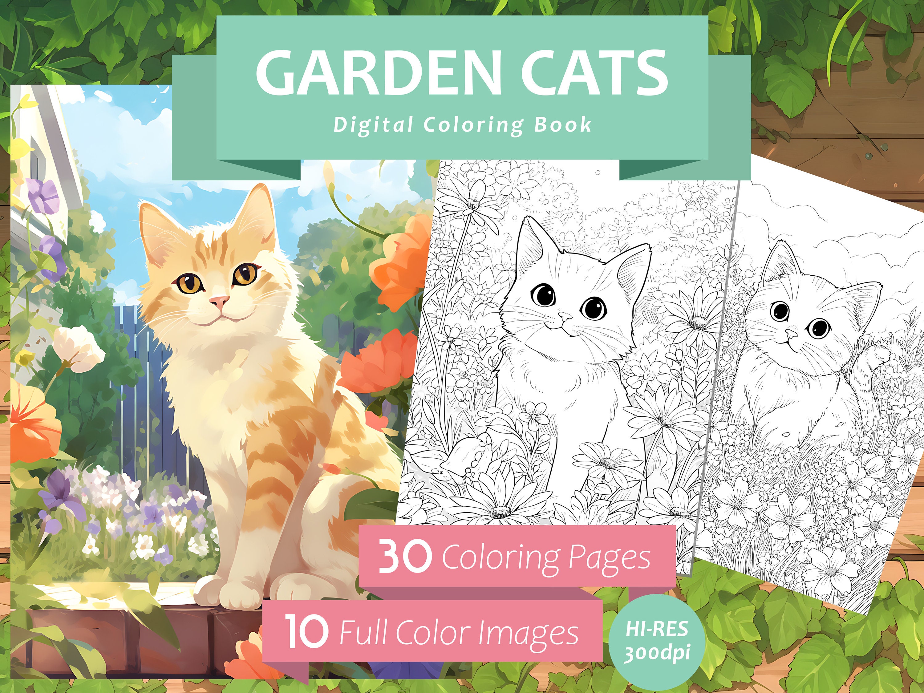 Coloring Page Book Printable Coloring Book Cat Coloring - Etsy