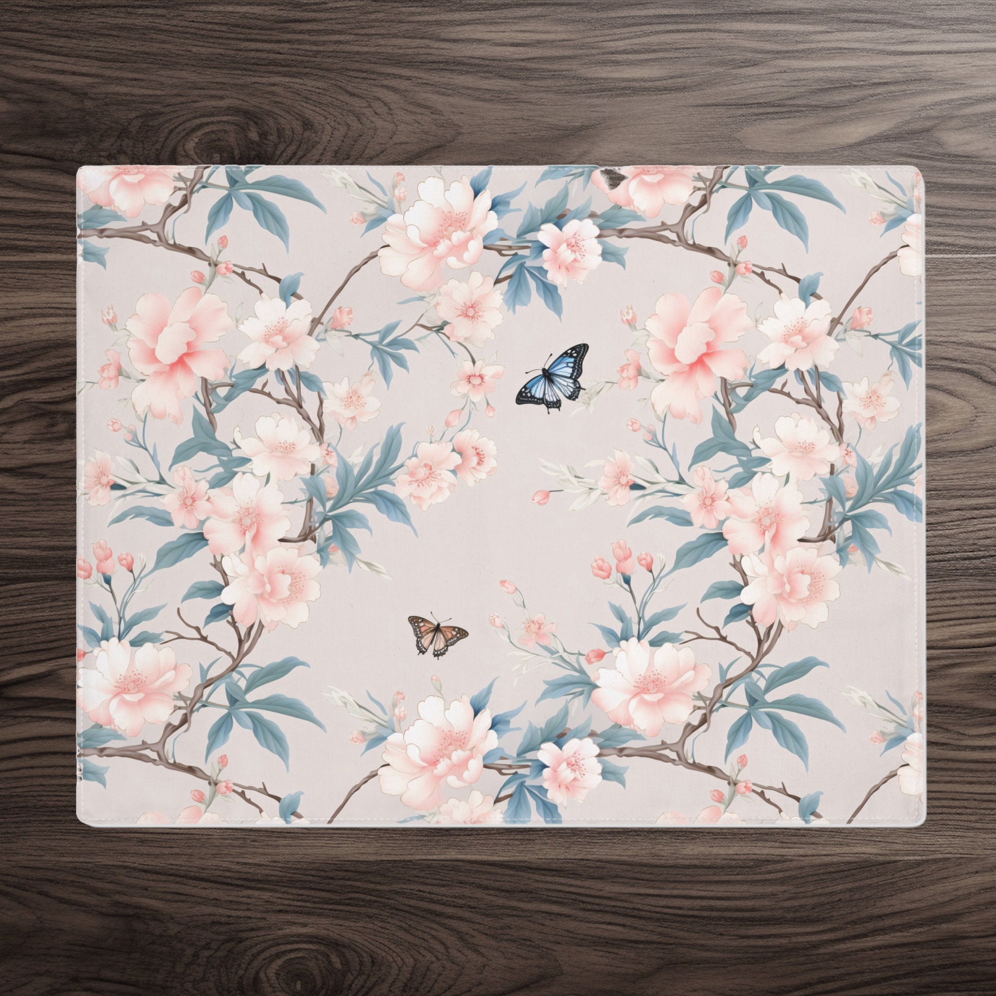 Chinoiserie Placemat Asian Table Setting, Chinoiserie Butterfly Floral ...