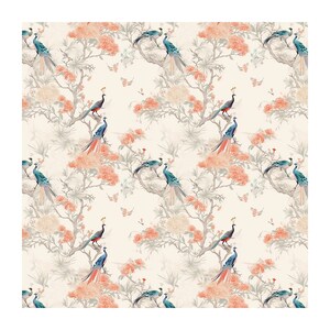 Chinoiserie Digital Paper, Chinoiserie Seamless Pattern, Traditional ...