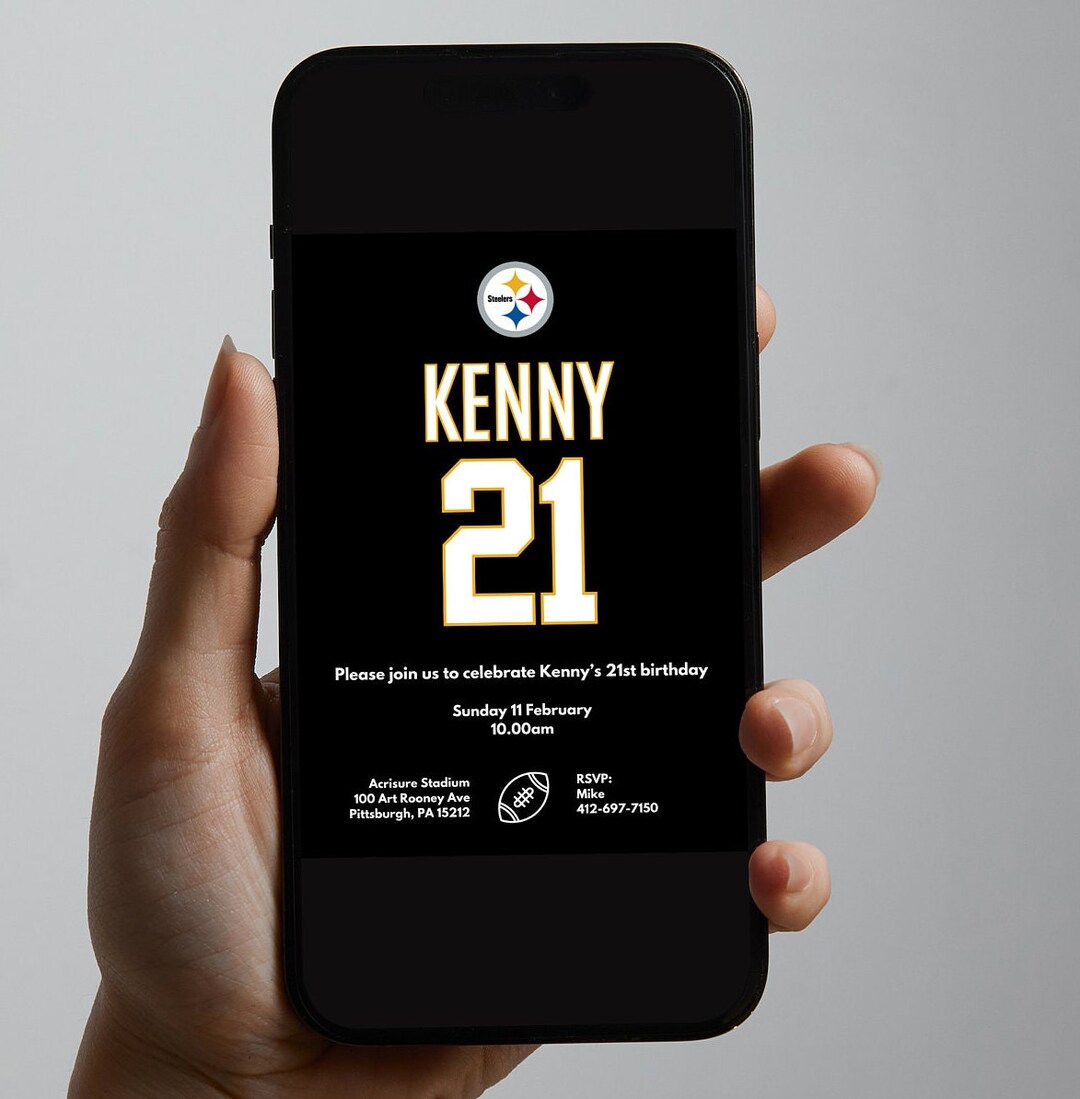 Pittsburgh Steelers NFL Theme Birthday Invitation (digital Download) - Etsy