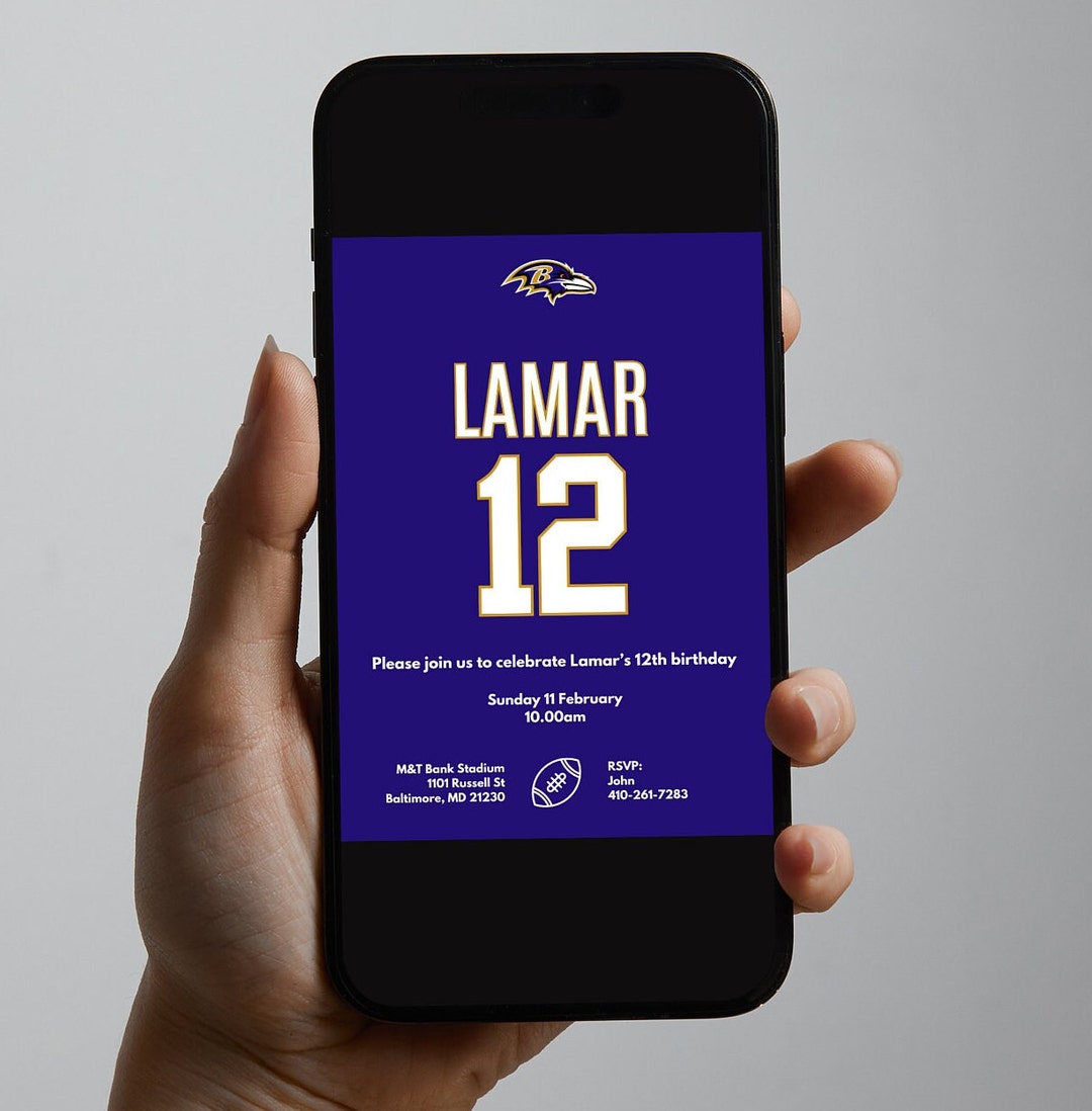 Baltimore Ravens NFL Theme Birthday Invitation (digital Download) - Etsy