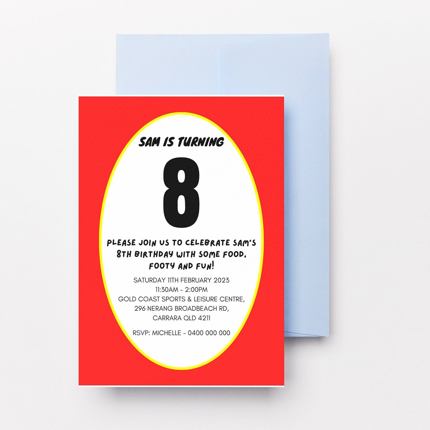 Invitación de cumpleaños temática Gold Coast AFL descarga digital ...