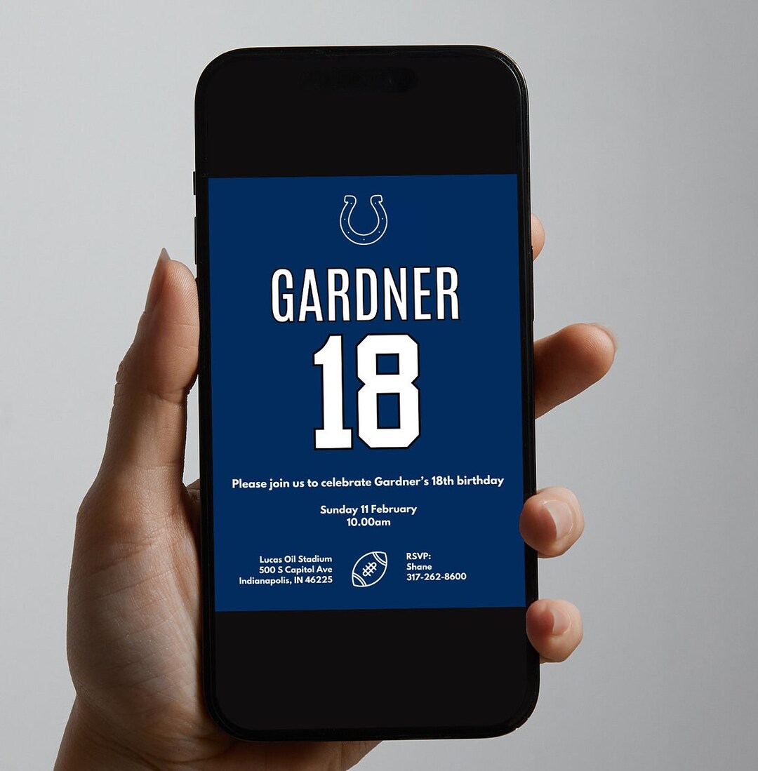 Indianapolis Colts NFL Theme Birthday Invitation (digital Download) - Etsy