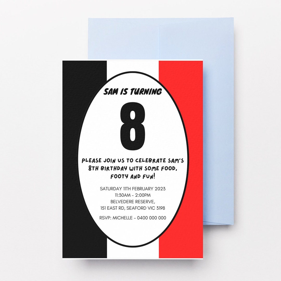 St Kilda AFL Theme Birthday Invitation digital Download - Etsy