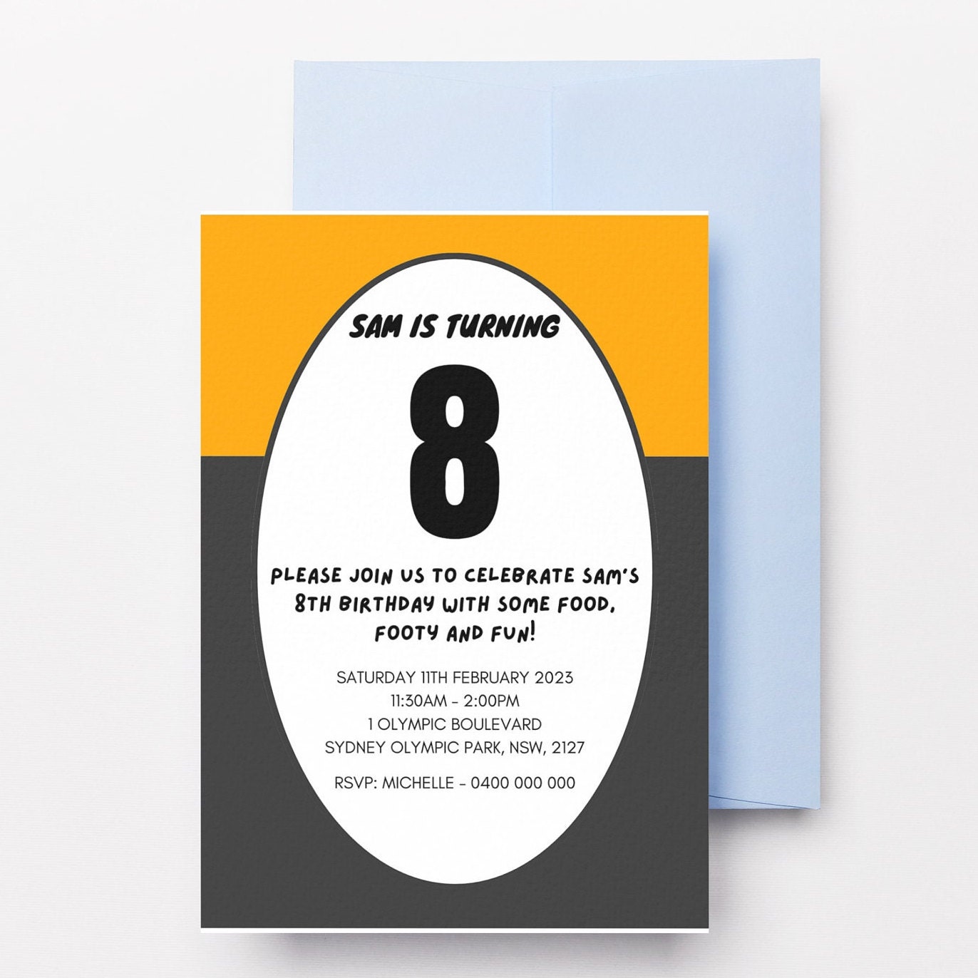 GWS Giants AFL Theme Birthday Invitation digital Download - Etsy