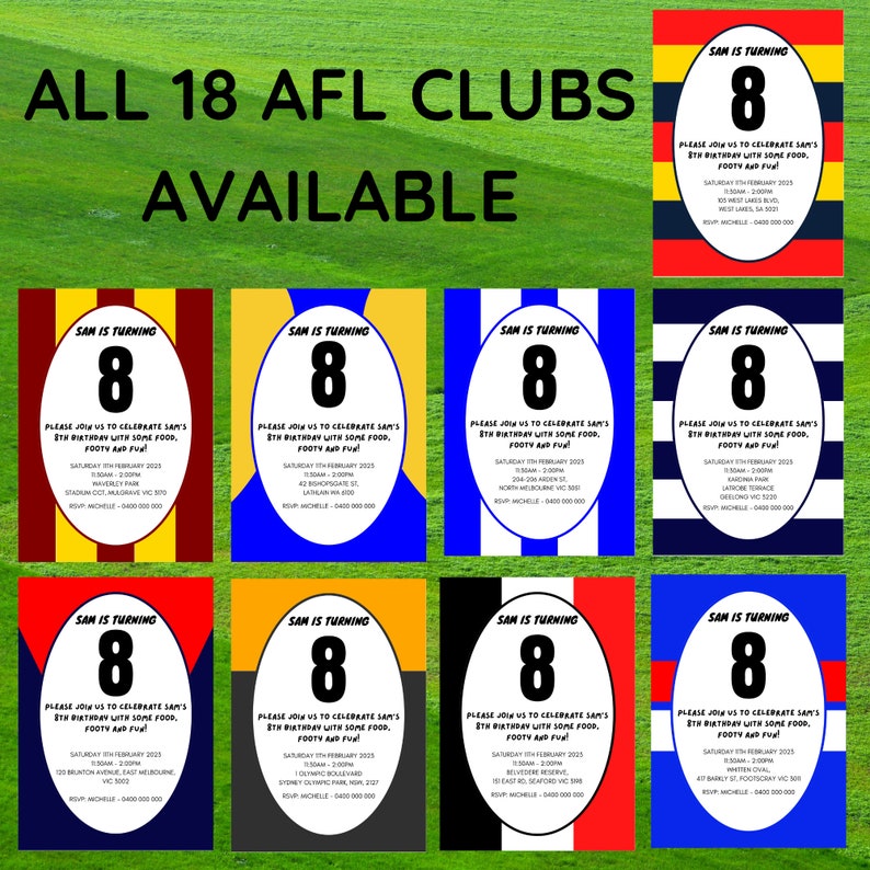 Carlton AFL Theme Birthday Invitation digital Download - Etsy