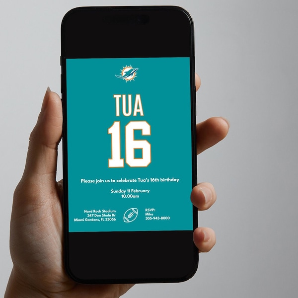 Miami Dolphins Birthday Invitation - Etsy