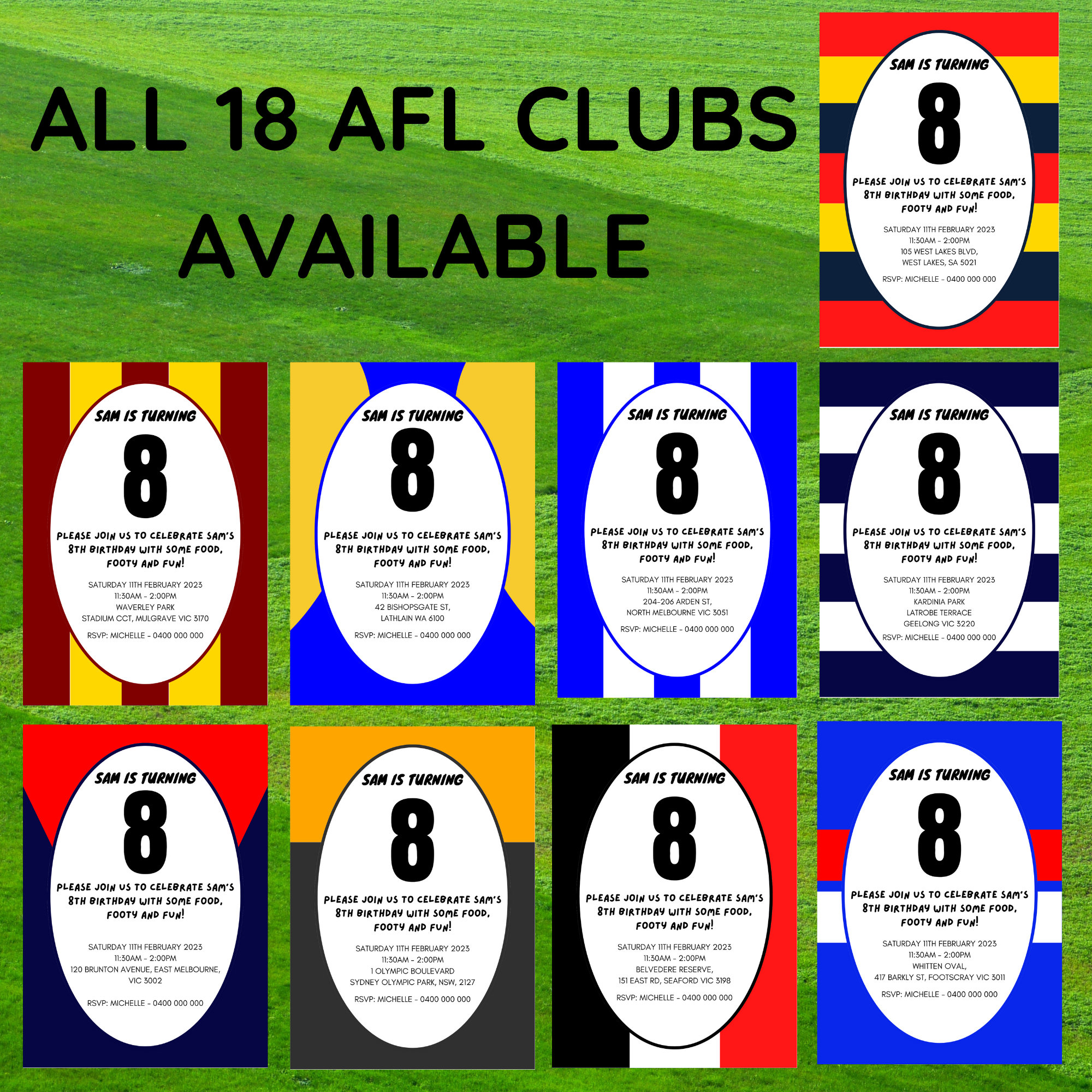 Fremantle AFL Theme Birthday Invitation digital Download - Etsy Australia