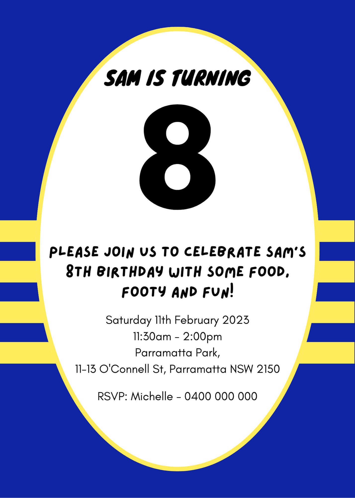 Parramatta Eels NRL Theme Birthday Invitation digital Download - Etsy