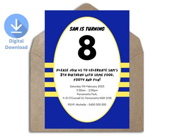 Parramatta Eels Party Invite | NRL Party Theme | Rugby League | NRL ...