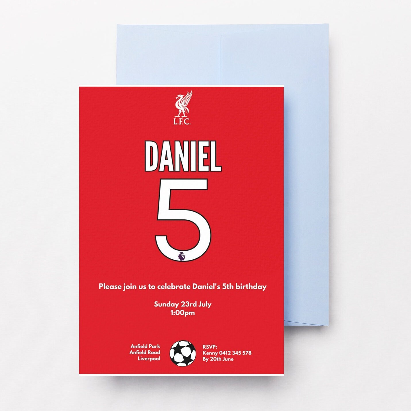 Liverpool Premier League Theme Birthday Invitation digital Download - Etsy