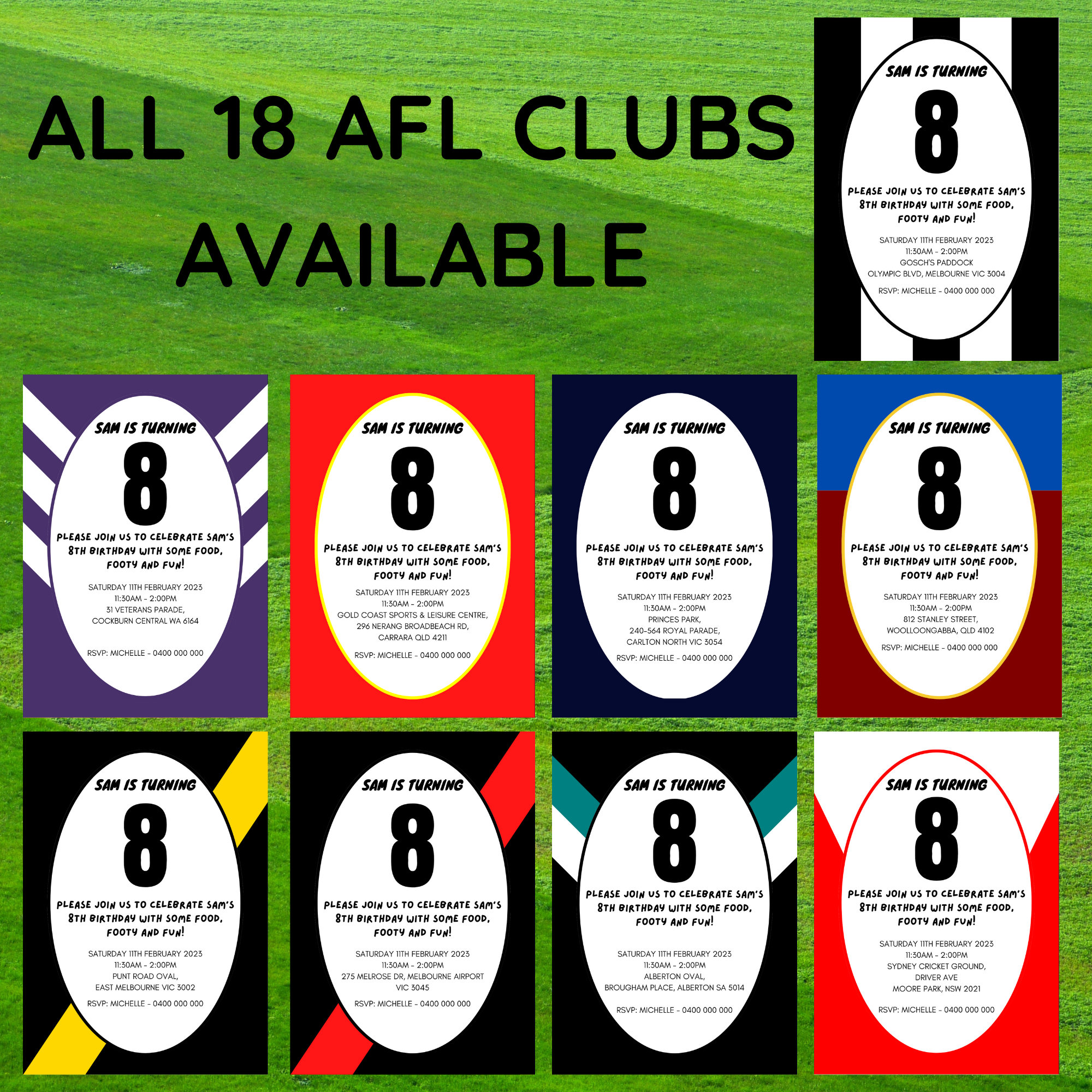 Essendon AFL Theme Birthday Invitation digital Download - Etsy
