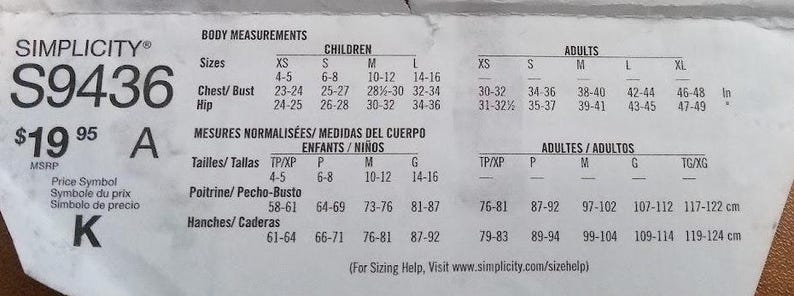 S9436 Simplicity Sewing Pattern Adults' & Children's Aprons XS-XL - Etsy