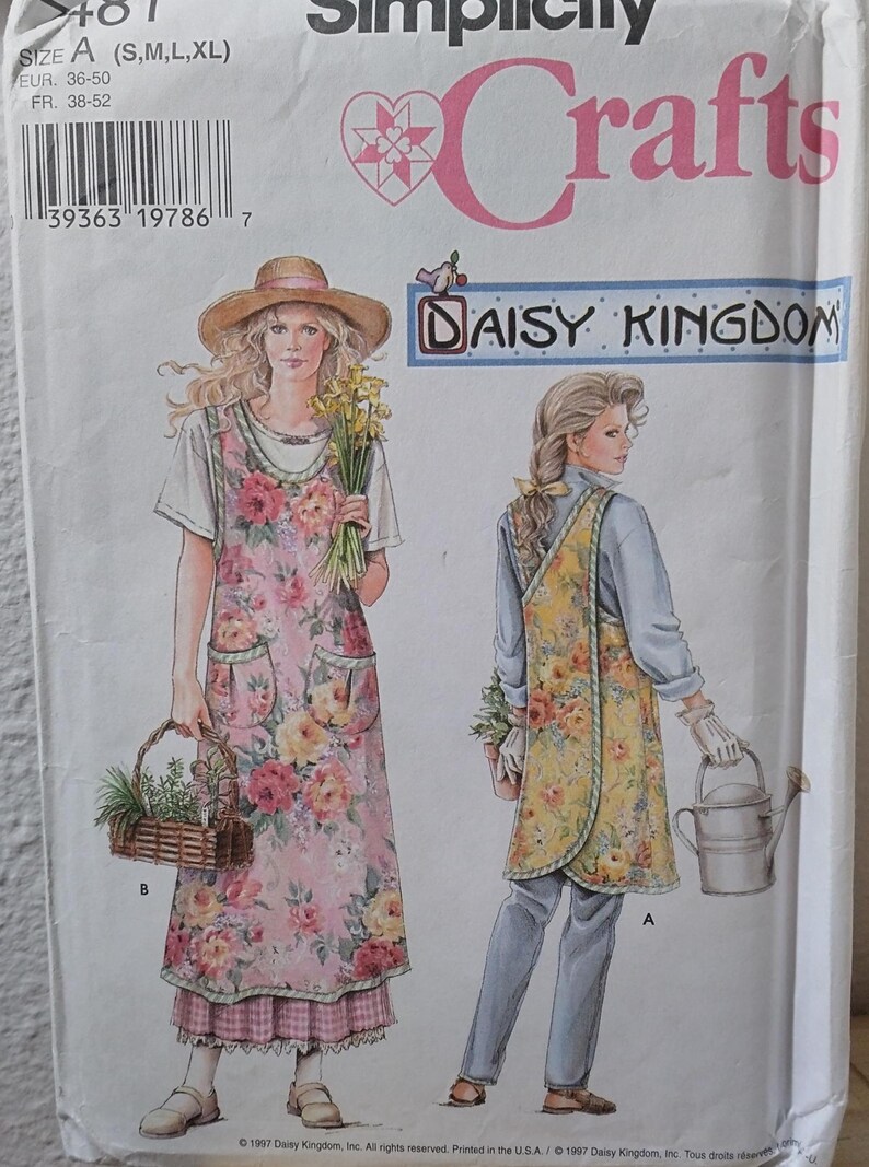 7481 Simplicity Crafts Daisy Kingdom Apron Pattern (size S, M, L, XL ...