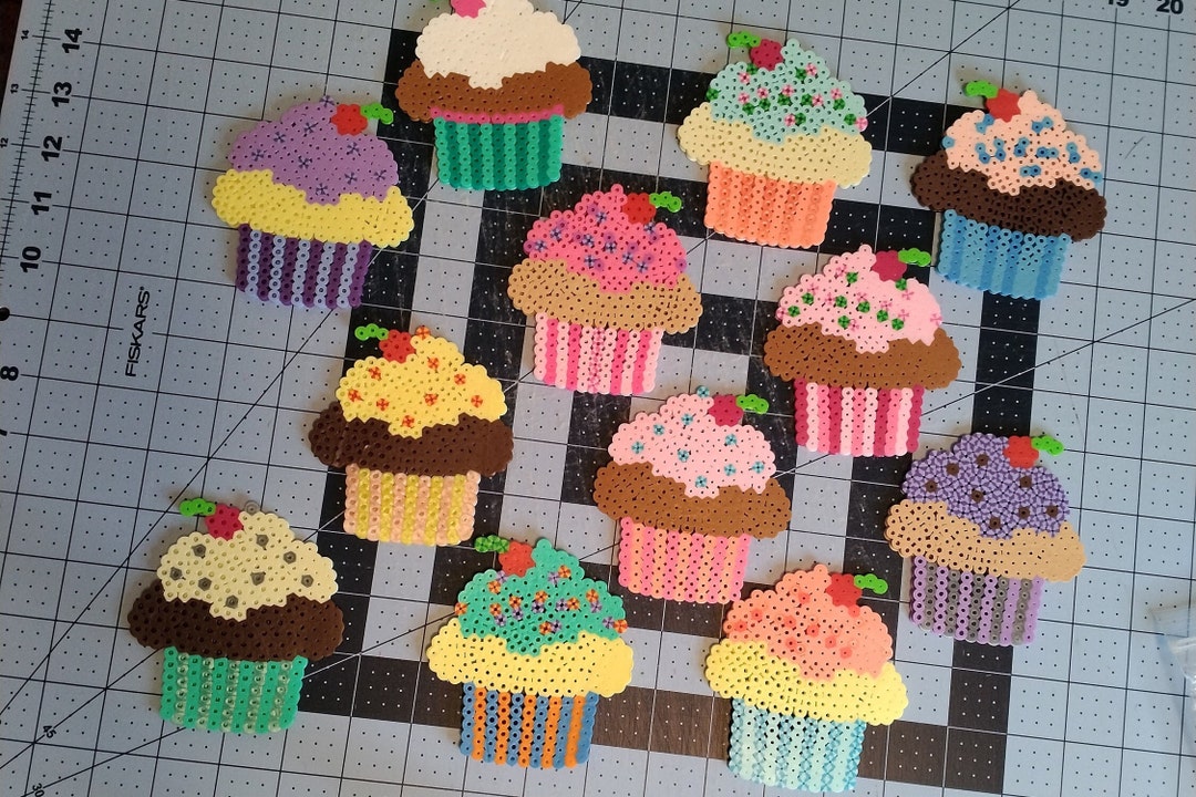 Unfinished Perler Cupcake Banner - Etsy