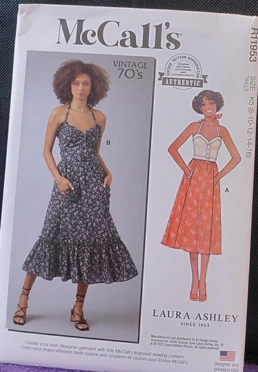 R11953 Mccalls Peasant Sundress Pattern Misses Vintage 70s Authentic ...