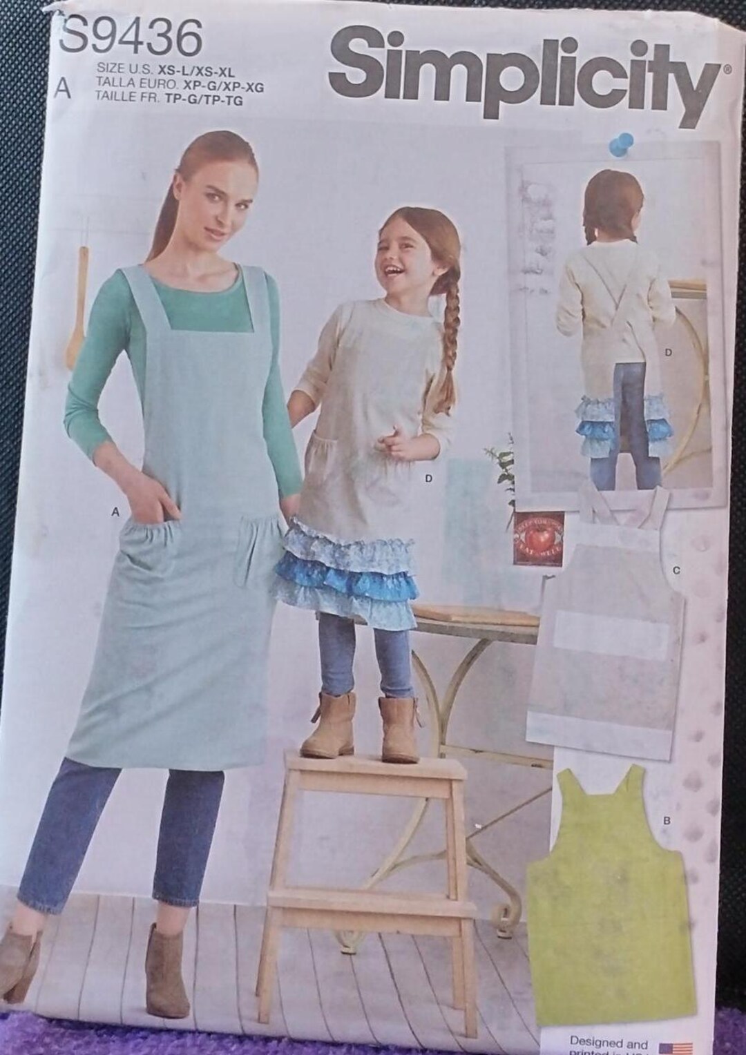 S9436 Simplicity Sewing Pattern Adults' & Children's Aprons XS-XL - Etsy