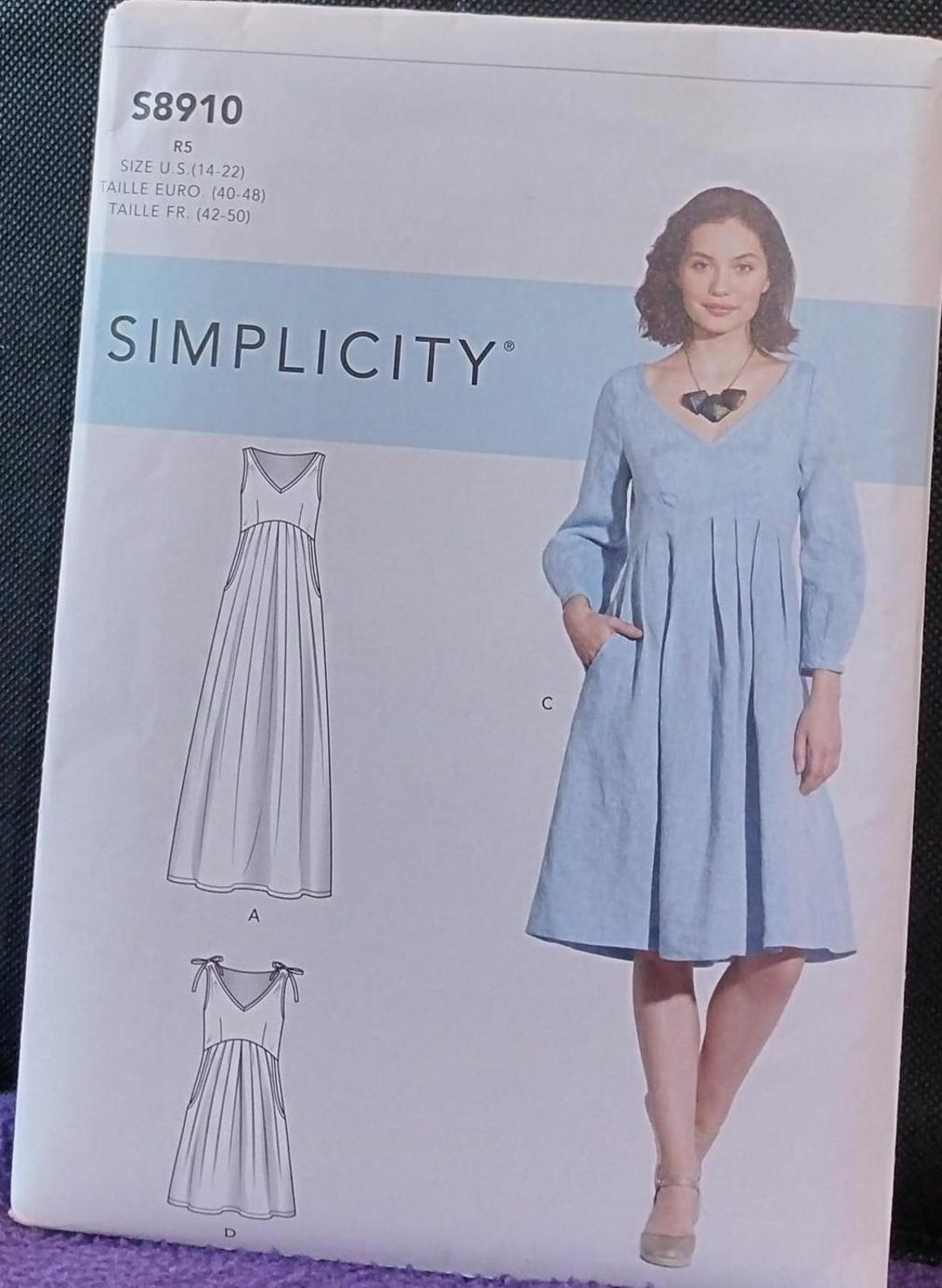 S8910 Simplicity Sewing Pattern Plus Size Dress With or Without Sleeves ...