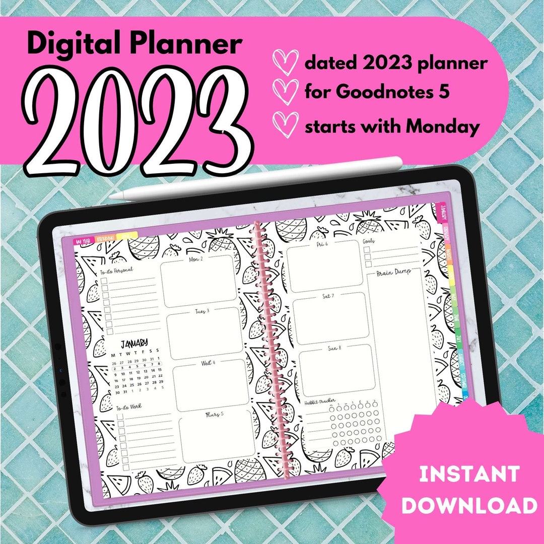 2023 Goodnotes Digital Planner With Tabs - Etsy