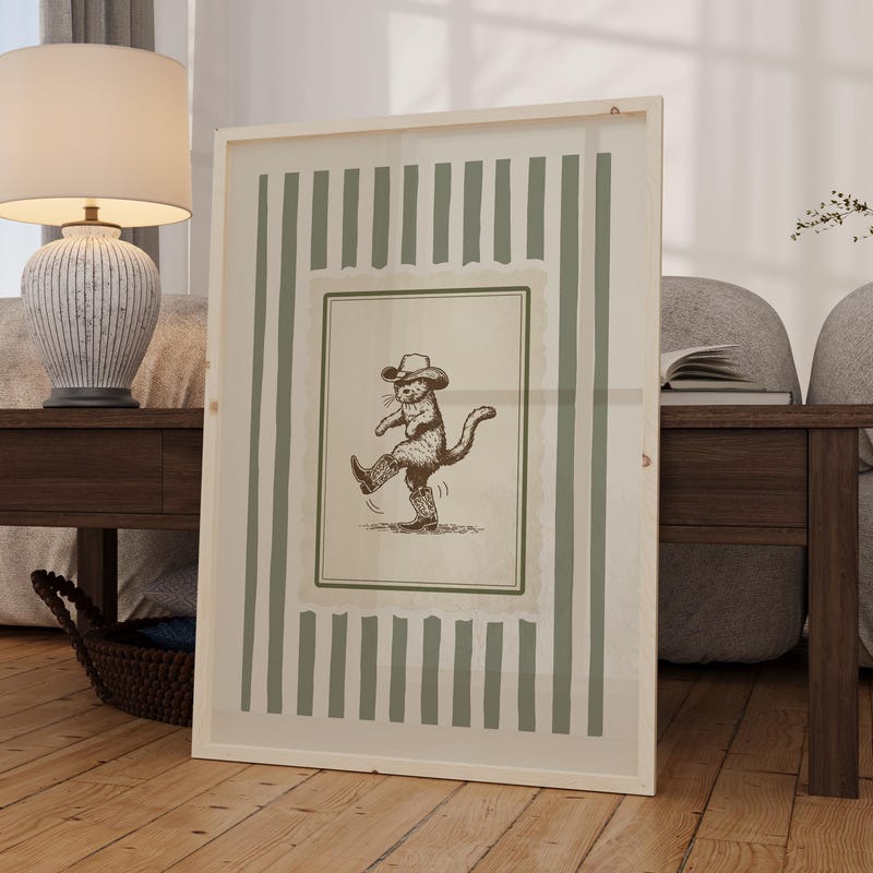 Cowboy Boots Cat Wall Art - Etsy