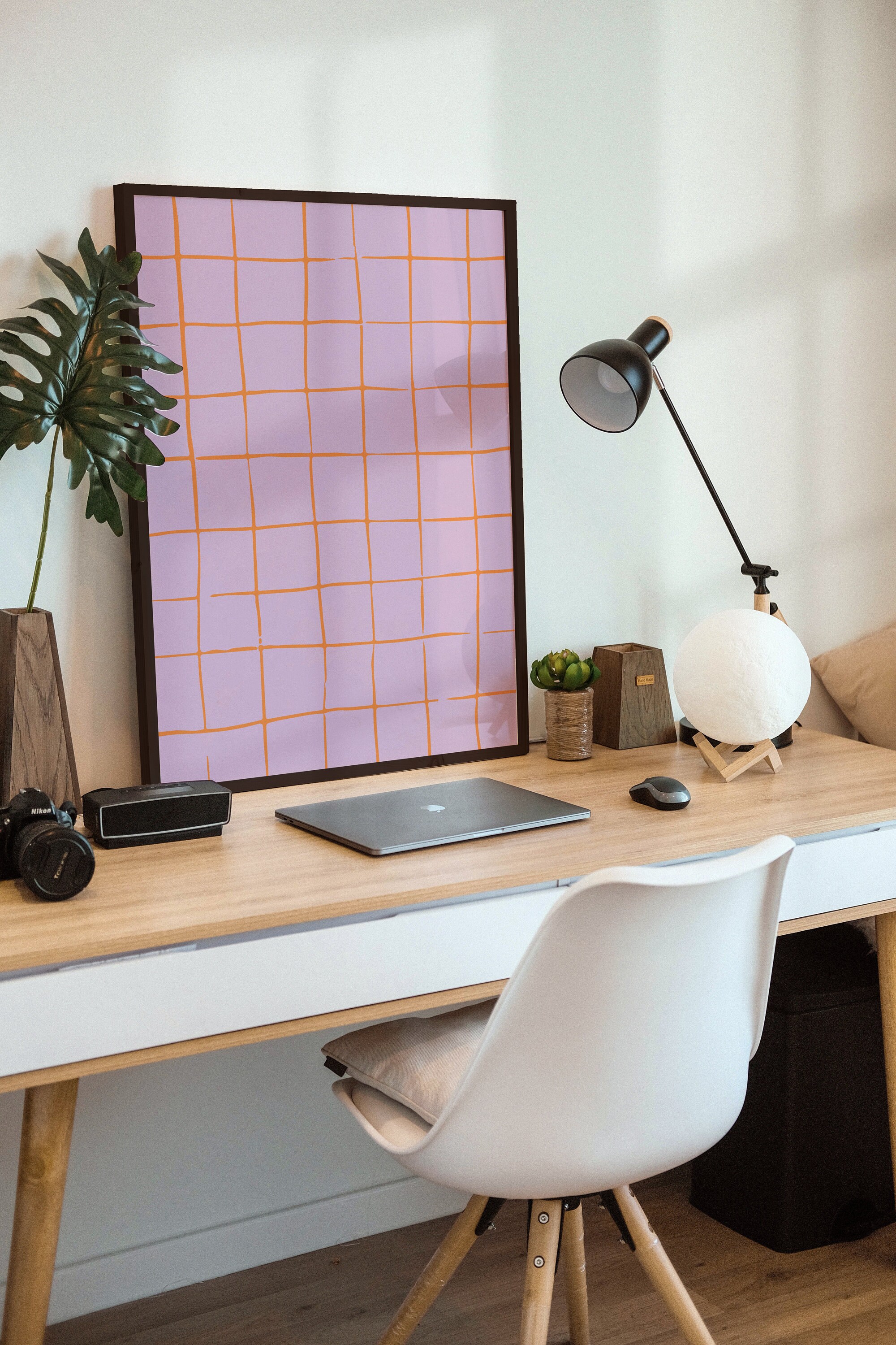 Pastel Grainy Grid Poster Aesthetic Print Wall Decor Trendy Wall Poster ...