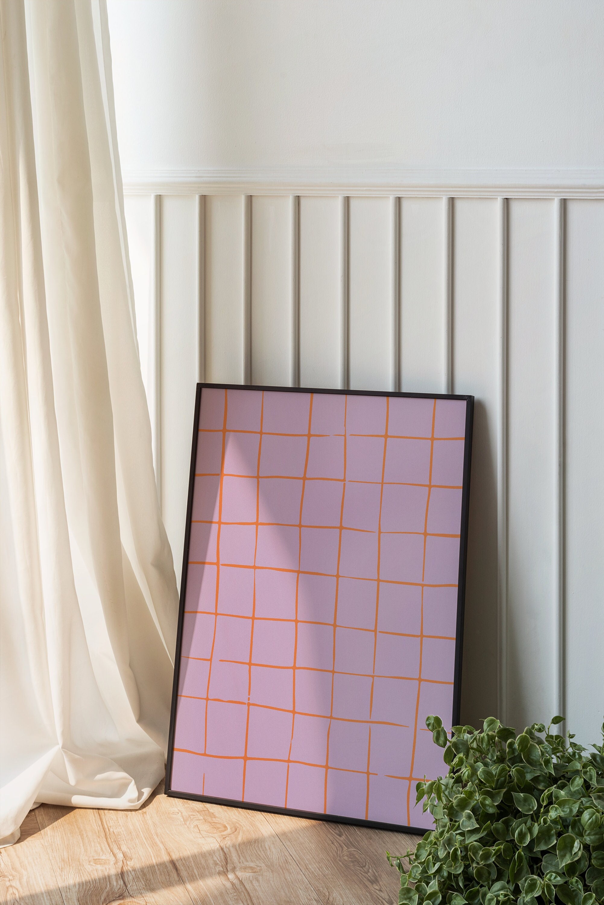 Pastel Grainy Grid Poster Aesthetic Print Wall Decor Trendy Wall Poster ...